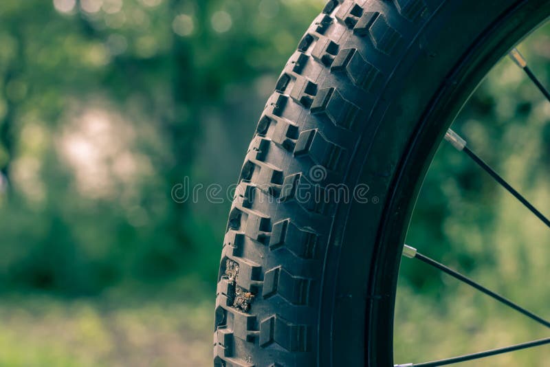 The Edge of a Bicycle Wheel. Bicycle Rubber Close Up Stock Image ...