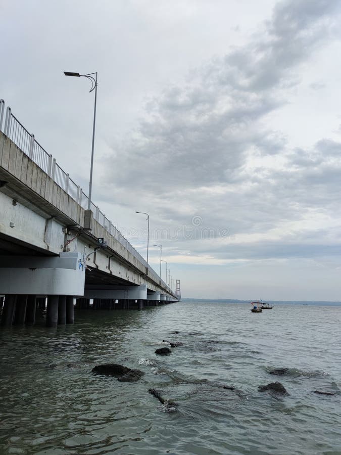 On the Edge of the Bridge during Cloudy Weather Stock Photo - Image of ...