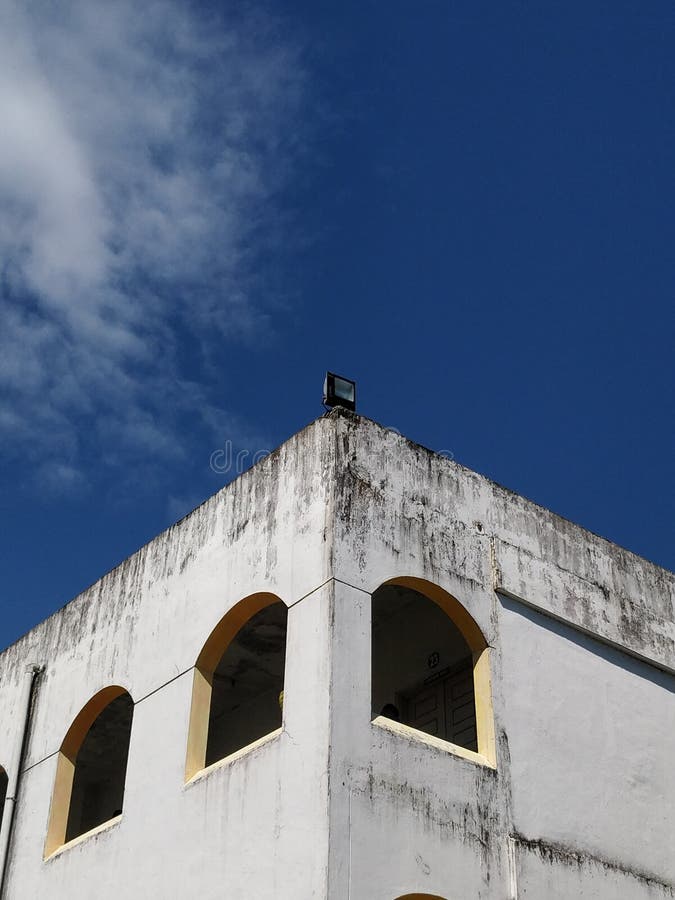 Edge of Dark Blue Sky - Building Stock Image - Image of facade, edge ...