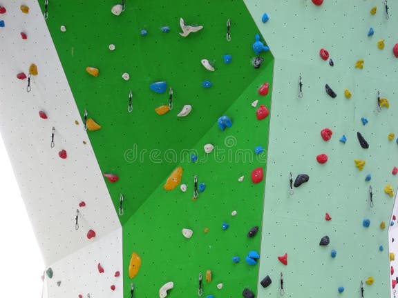 Edge of Climbing Wall with Colorful Resin Holds Stock Image - Image of ...