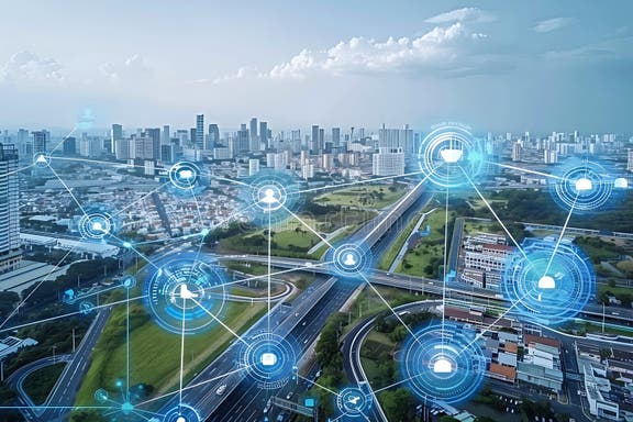 Edge Computing Architecture with Enhanced Network Connectivity for Smart Cities. Stock ...