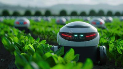 Edge Computing Autonomous Agriculture Robots Stock Illustration ...