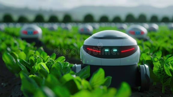 Edge Computing Autonomous Agriculture Robots Stock Illustration ...