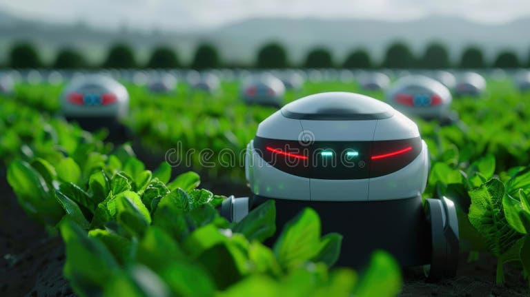 Edge Computing Autonomous Agriculture Robots Stock Illustration ...