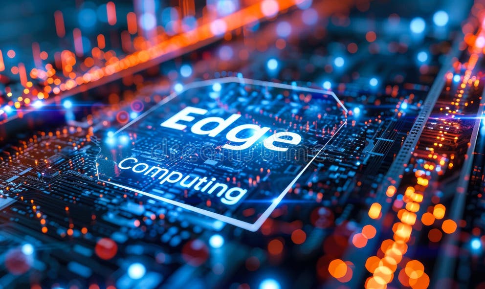 Edge Computing Concept Highlighted on a Motherboard, Illustrating ...