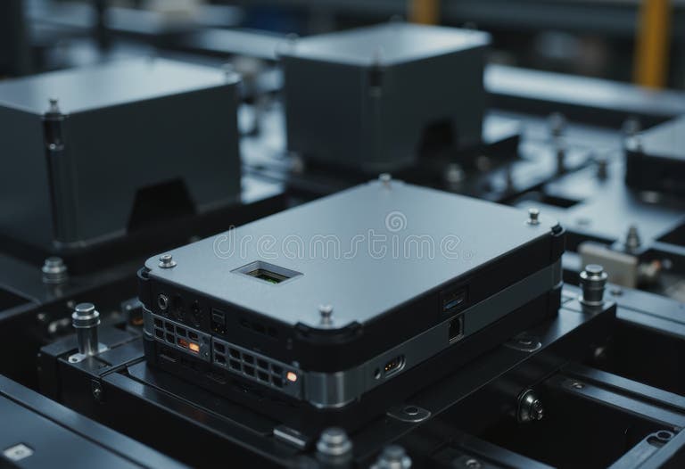 Edge Computing Devices Processing Data on a Factory Floor Stock Image ...