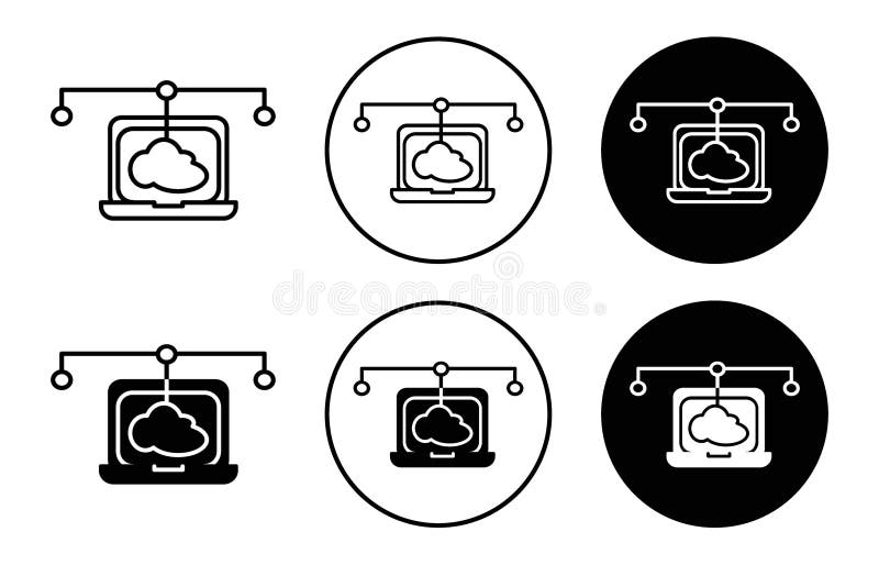 Edge Computing Icon Sign Set in Outline Style Graphics Design Stock ...