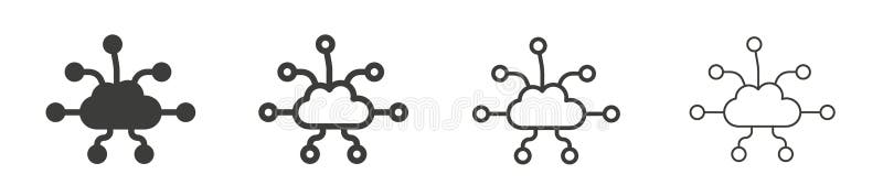 Edge Computing Icon Vector Set on White Background Stock Vector ...