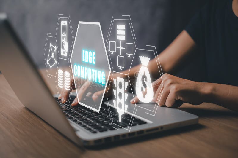 Person Working on Laptop Computer with Information Technology ...