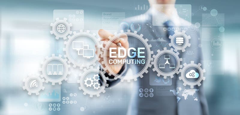 Edge Computing Modern it Technology on Virtual Screen Concept. Stock ...