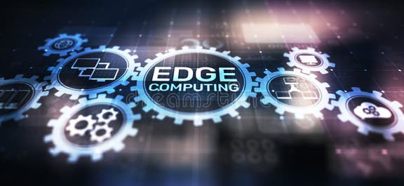 Edge Computing Modern it Technology on Virtual Screen Concept Stock Illustration - Illustration ...