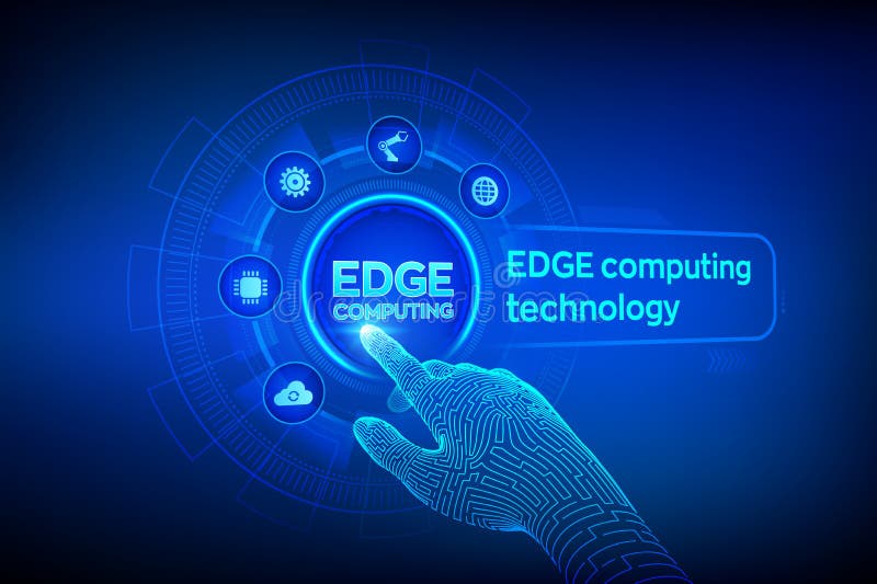 Edge Computing Modern it Technology on Virtual Screen Concept. Edge ...