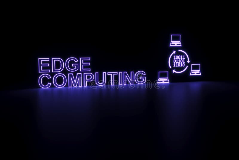 EDGE COMPUTING Neon Concept Self Illumination Background 3D Stock ...