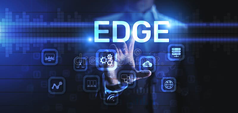 Edge Computing Modern it Technology on Virtual Screen Concept Stock ...