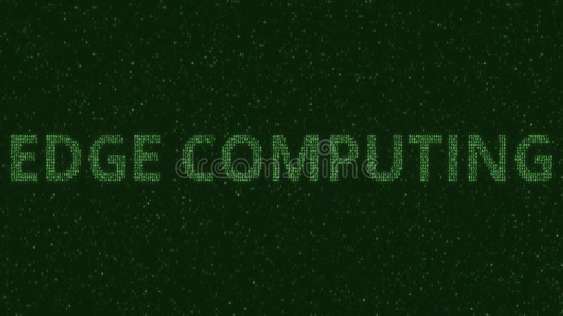 EDGE COMPUTING Text Consisting of Many Symbols on Computer Monitor. 3d Animation Stock Video ...