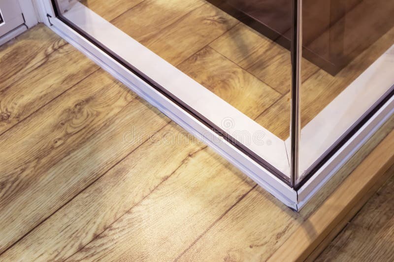 Edge Corners of Wooden Floors and Sliding Door Frames in Perspective ...