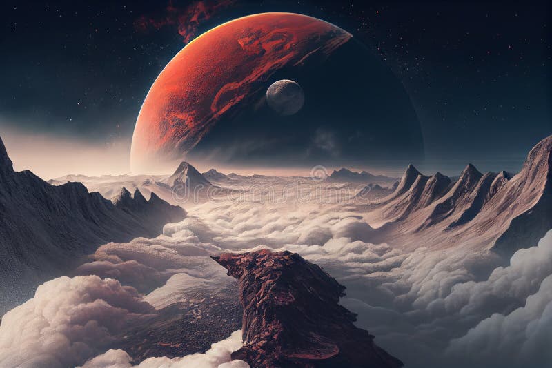 Edge of the Earth, a View from Afar Stock Illustration - Illustration ...