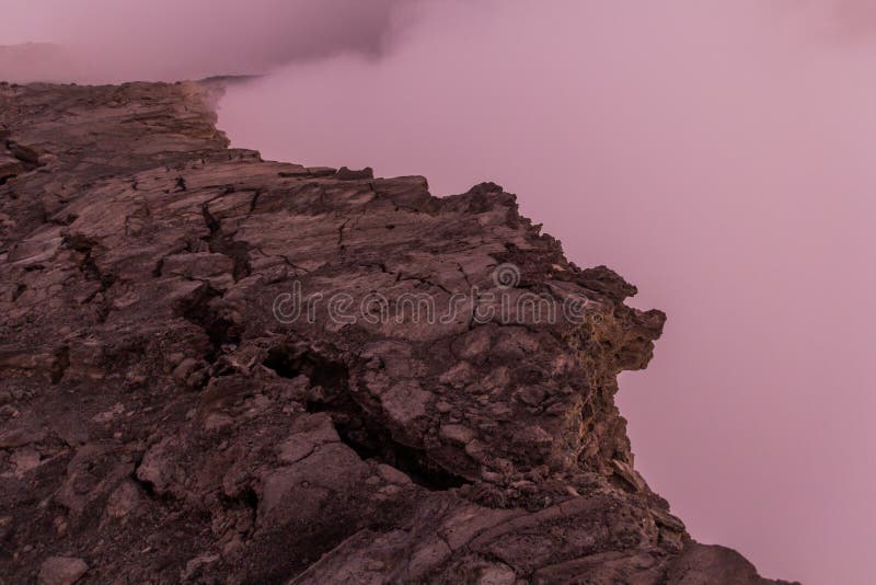 Edge of Erta Ale Volcano Crater in Afar Depression, Ethiop Stock Photo ...