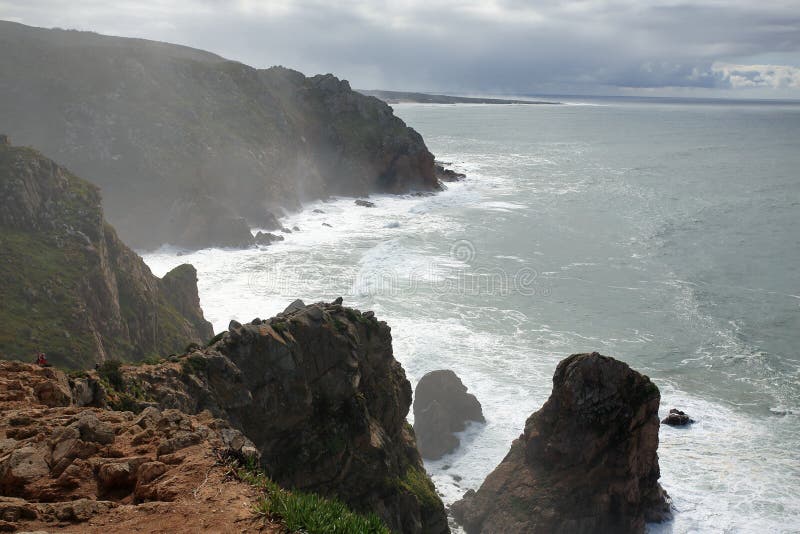 At the Edge of Europe and Atlantic Ocean Stock Image - Image of grass ...