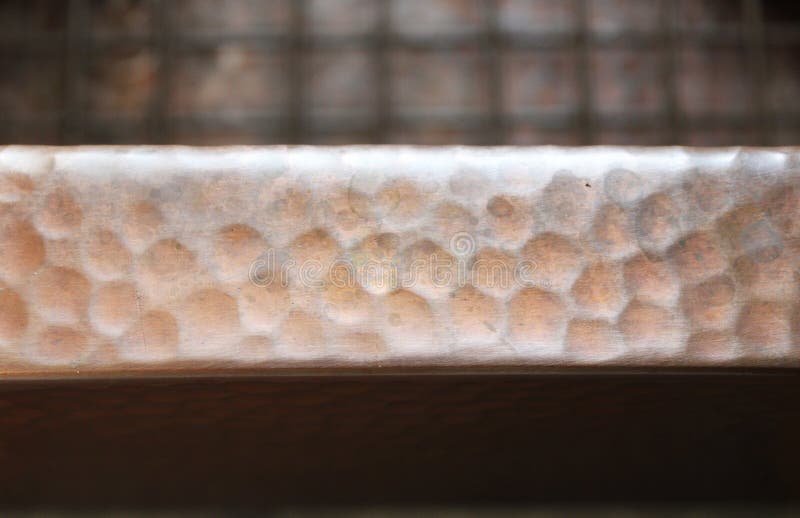 The Edge of a Hammered Copper Sink Stock Photo - Image of brown ...