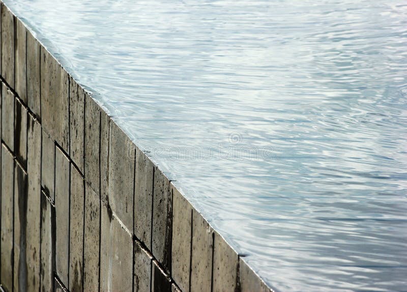 Edge of Horizontal Water Surface in a Fountain Stock Photo - Image of ...