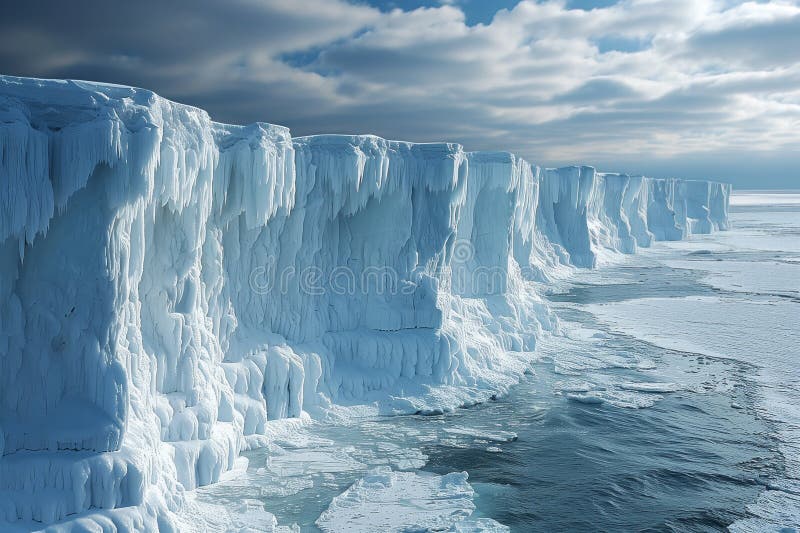 Edge of Ice Shelf, Coast of Antarctica Stock Illustration ...