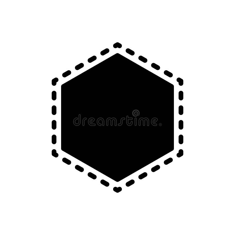 Black Solid Icon for Edge, Hexagon and Geometry Stock Vector ...