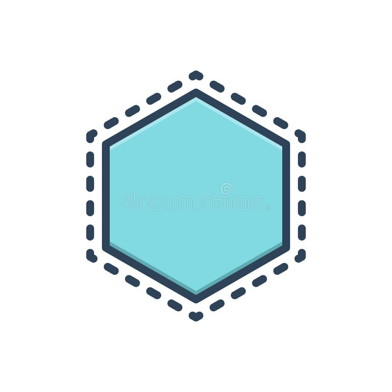 Color Illustration Icon for Edge, Hexagon and Geometry Stock ...