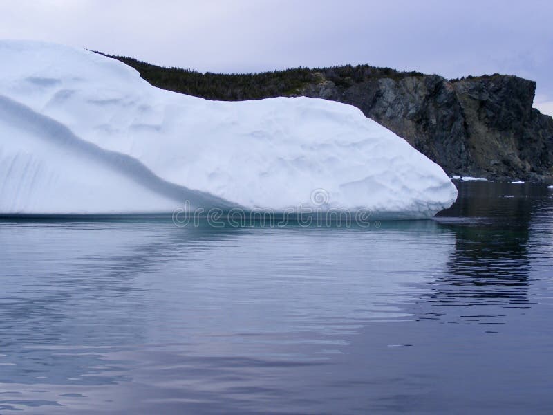 Edge of Large Iceberg and Steep Cliffs in Twillingate Harbour Stock ...