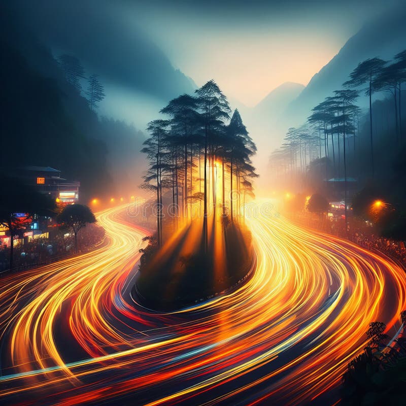 Edge Lighting Enhances the Blur Created by Slow Shutter Speed Gi Stock ...