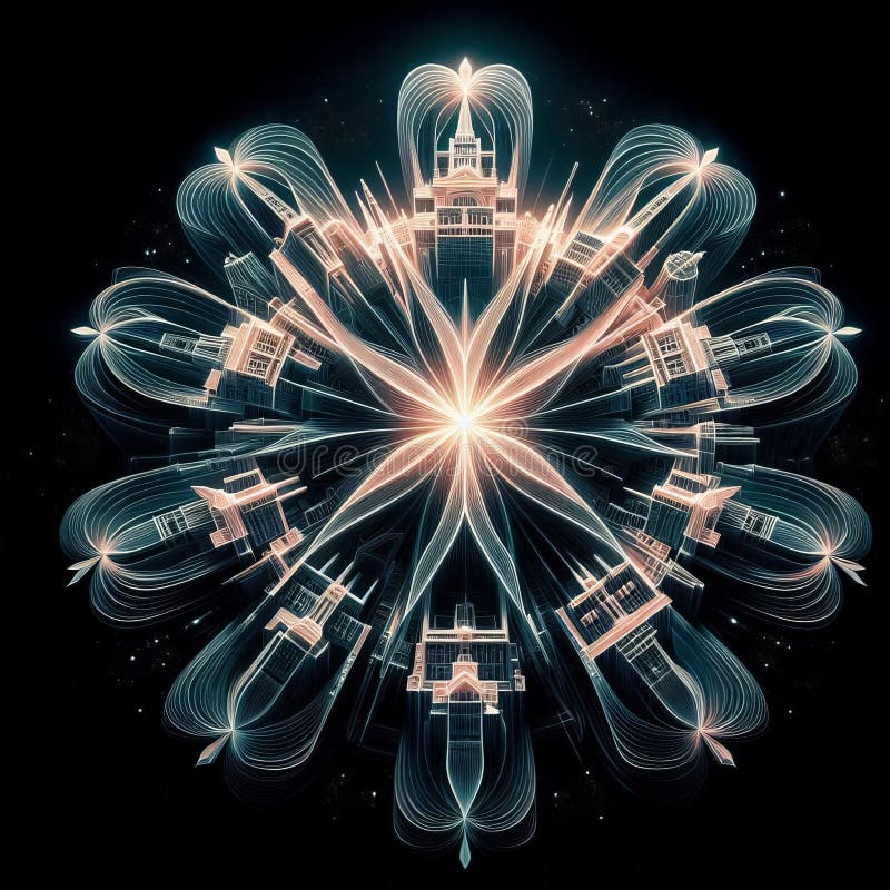 An Edge Lit Image with a Luminogram Effect Making the Edges Glow Stock ...