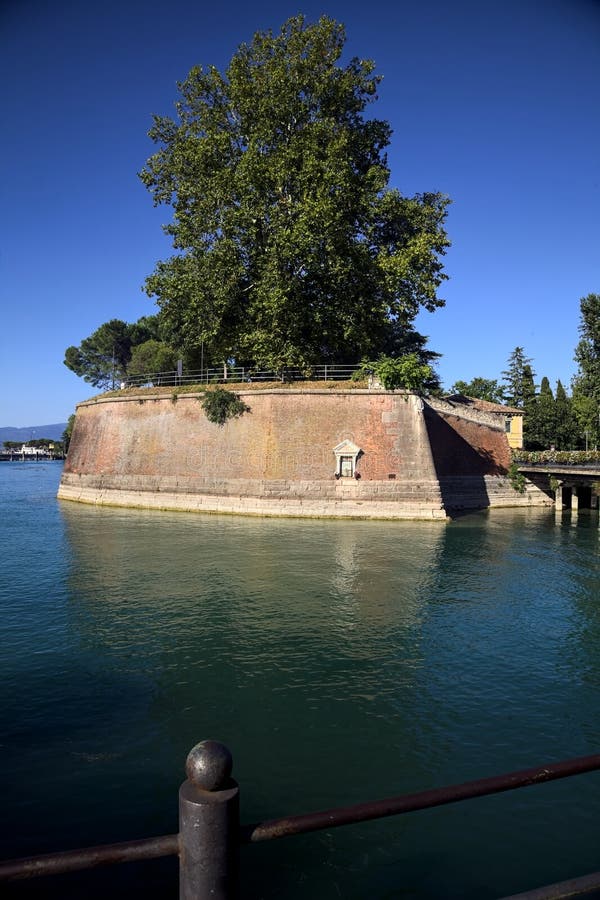 Edge of an Old Fortification with a Park on the Top of it on a Lake ...