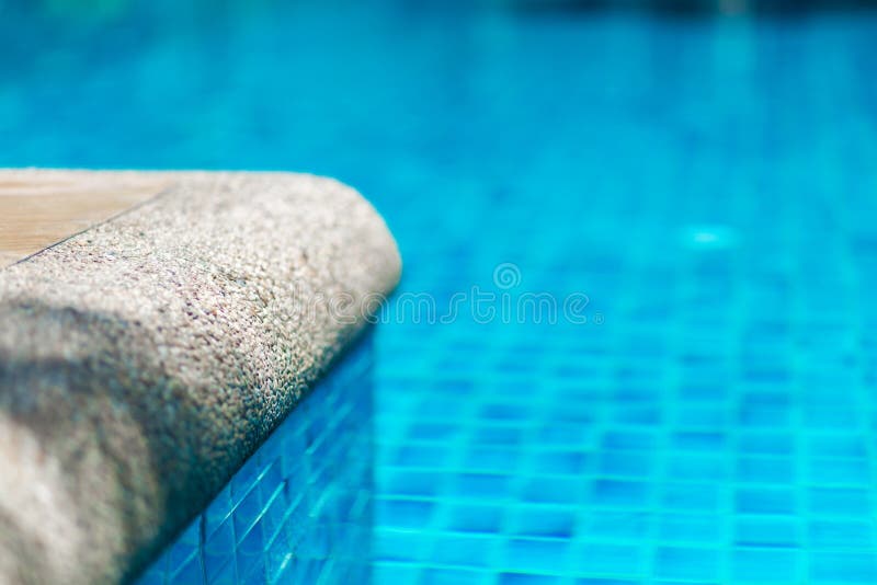 Edge of the Pool with Crystal Blue Water Stock Image - Image of holiday ...