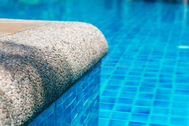 Edge of the Pool with Crystal Blue Water Stock Photo - Image of hotel ...
