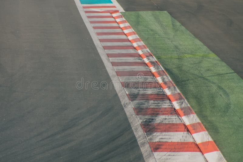 Edge of a Racetrack Curve on the Exit, with Visible Skid Marks or ...