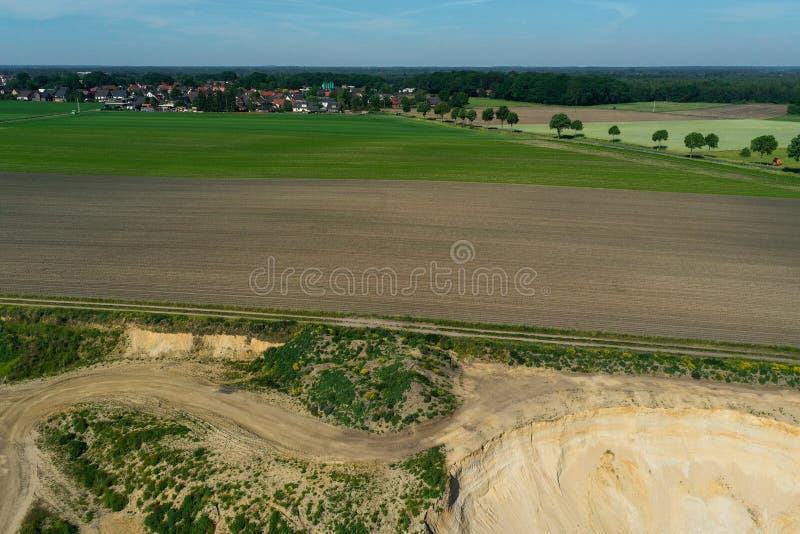 Edge of a Sand Quarry, Separated from the Village by an Arable Land ...