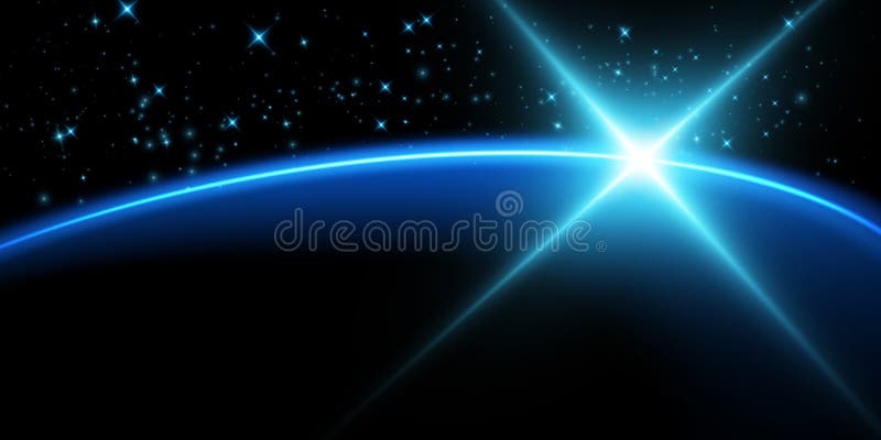 The Edge of a Solar Eclipse on a Black Background, Blue. Blue Eclipse ...