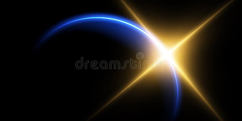 The Edge of a Solar Eclipse on a Black Background, Blue. Blue Eclipse ...