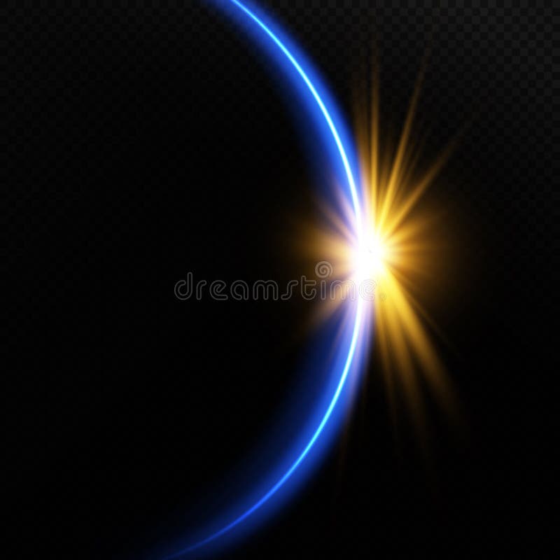 The Edge of a Solar Eclipse on a Black Background, Blue. Blue Eclipse ...