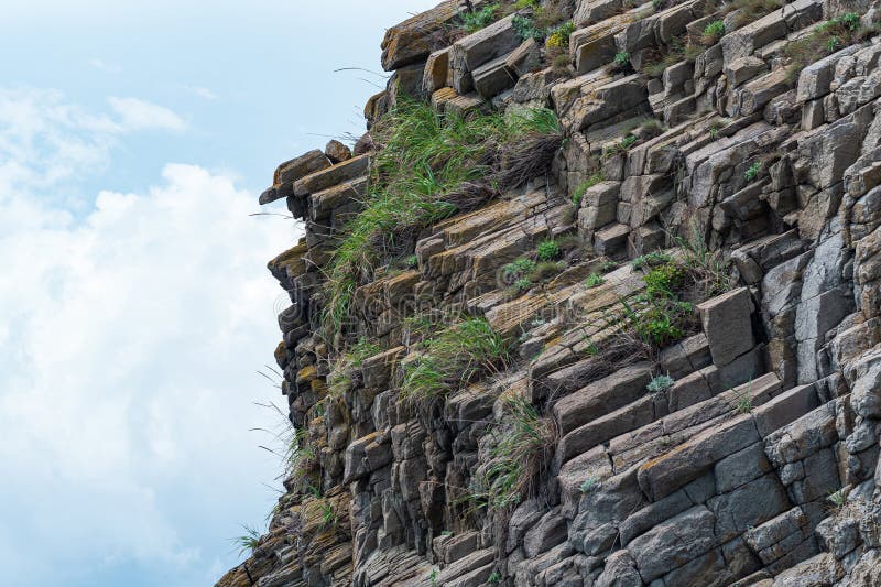 Edge of a Steep Rocky Cliff Against the Sky Stock Image - Image of ...