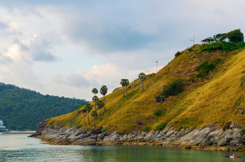Edge of Steep Slope on Hillside in Cloudy Weather. Dramatic Scenery ...