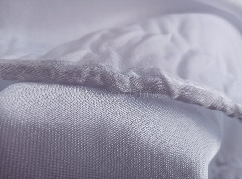 Edge Stitching on Coarse Textured White Satin Stock Image - Image of ...