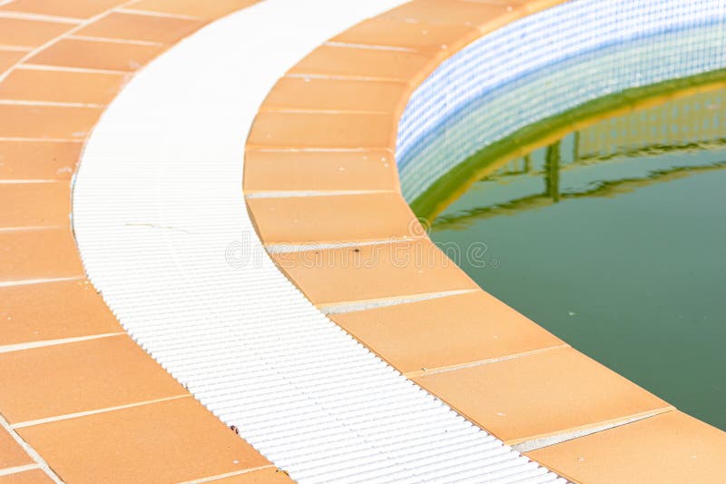 Edge of a Swimming Pool in Autumn Stock Illustration - Illustration of ...