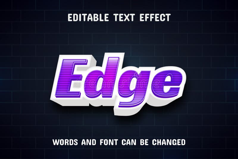Edge Text - Editable Text Effect Stock Vector - Illustration of effect ...