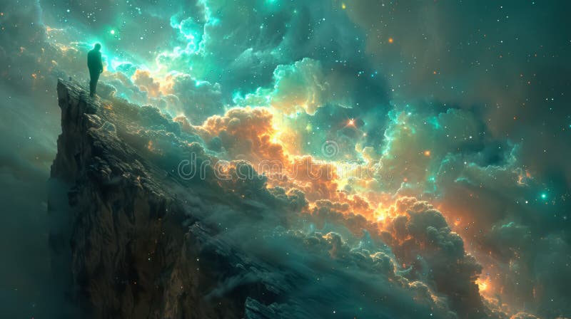 At the Edge of Universe. Surreal Mystical Fantasy Artwork Stock ...