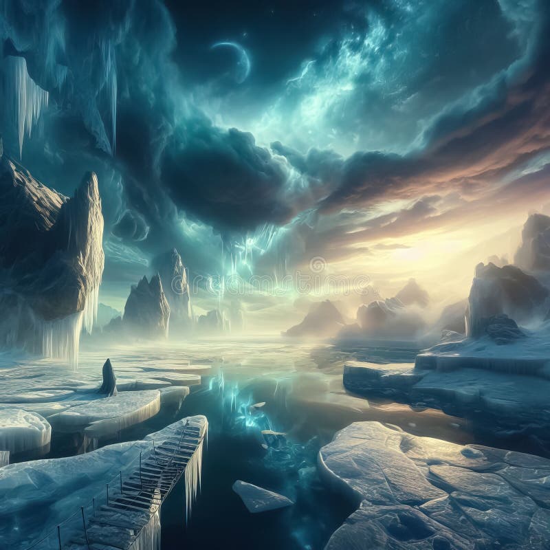 At the Edge of Universe. Surreal Mystical Fantasy Artwork Stock ...