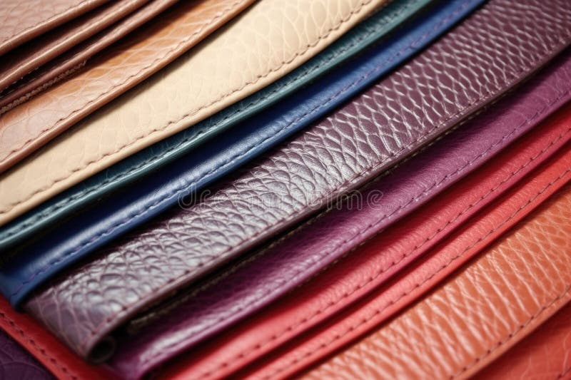 Edge View of Stacked Leather Pieces Stock Illustration - Illustration ...