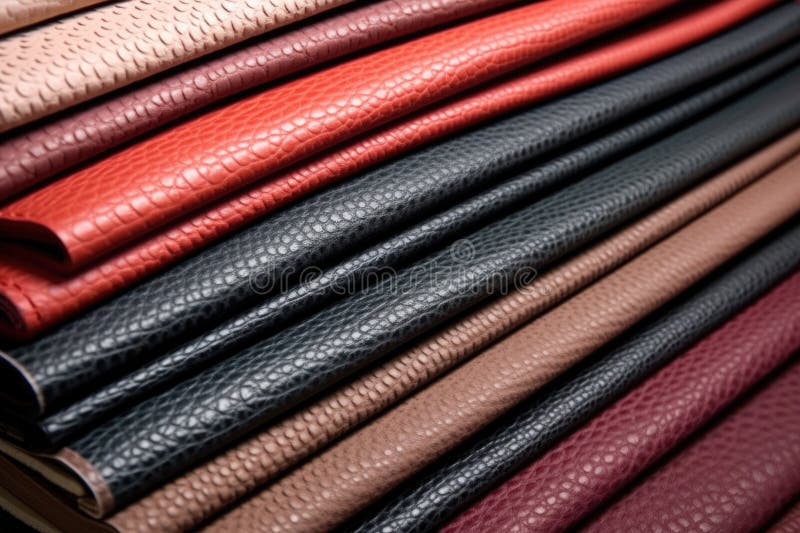Edge View of Stacked Leather Pieces Stock Image - Image of stack, edge ...