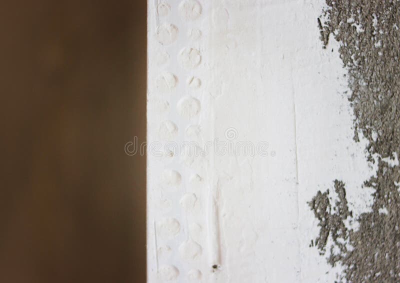 Edge of a Wall in White Plaster Stock Image - Image of covering, grungy ...