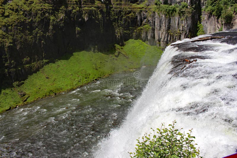 Edge of a Waterfall stock image. Image of river, bushes - 124743763